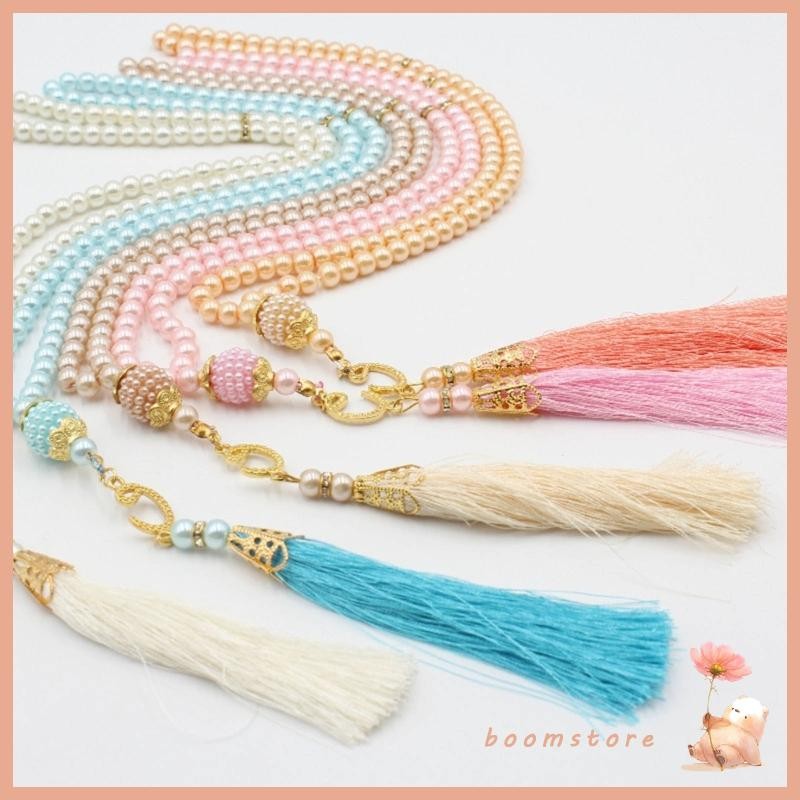 Boom เลียนแบบ Pearl 99-Beads สร้อยข้อมือลูกประคํามุสลิมเทศกาลลูกปัด ...