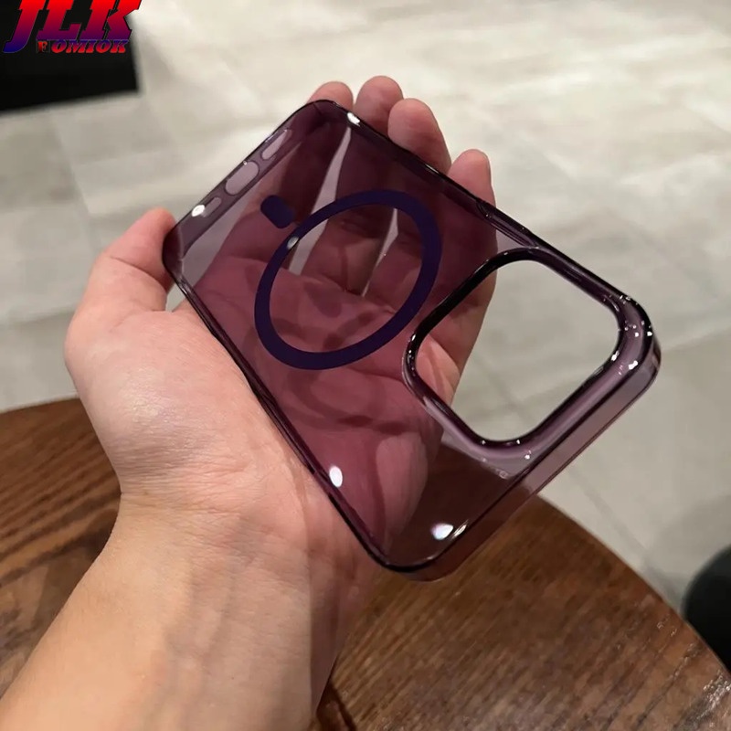 [JLK] Ultra Thin Clear Magnetic Phone Case for iPhone 16 15 14 Plus 13 ...