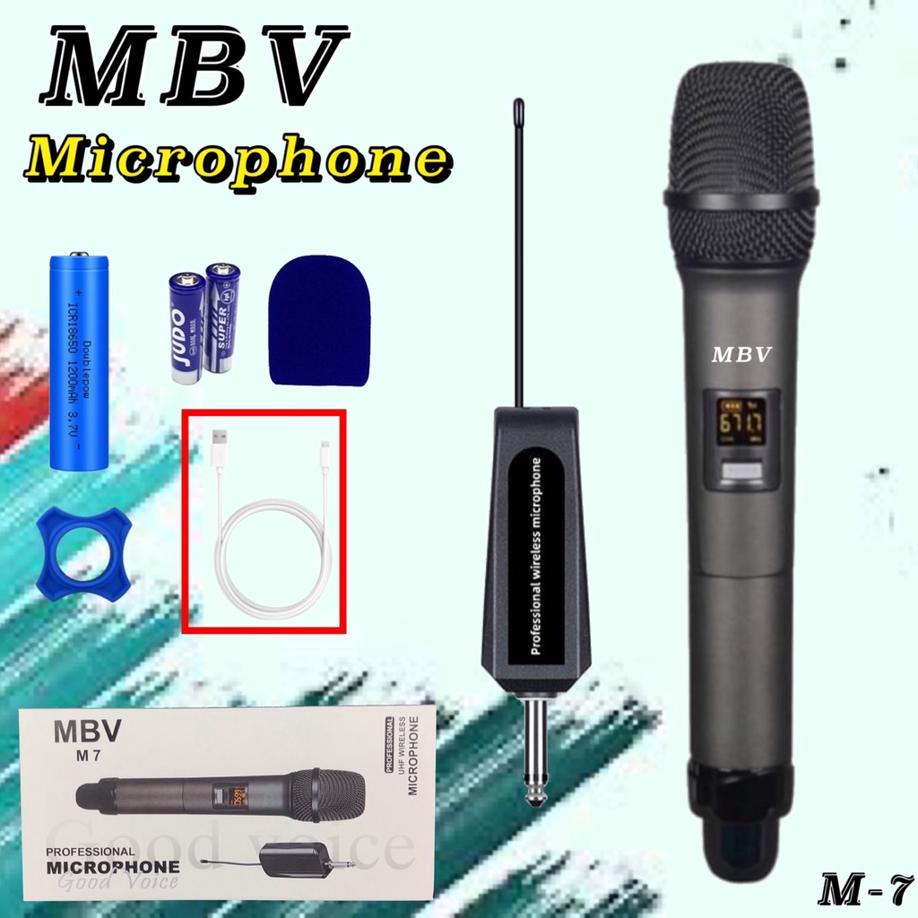 ไมโครโฟนไร้สาย MBV Wireless Microphone เสียงดี มีคุณภาพ UHF แบบชาร์จได้ | Shopee Thailand