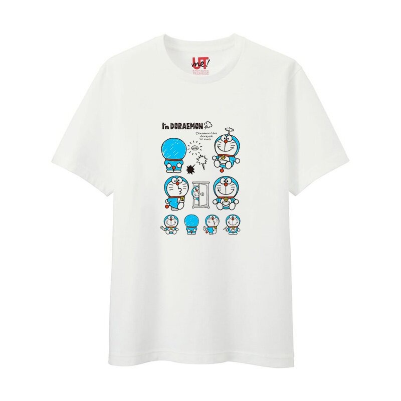 ความร้อน Uniqlo Doraemon Young Uniqlo Doraemon Cat แขนสั้นพิมพ์ลาย ...