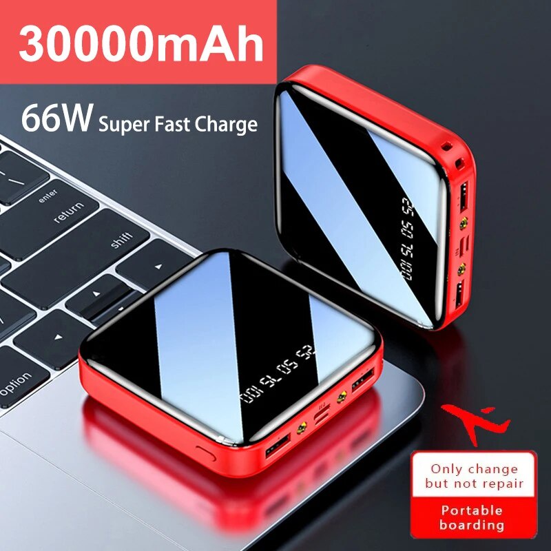 Mini Power Bank 30000mAh Portable Super Fast Charger External Battery ...