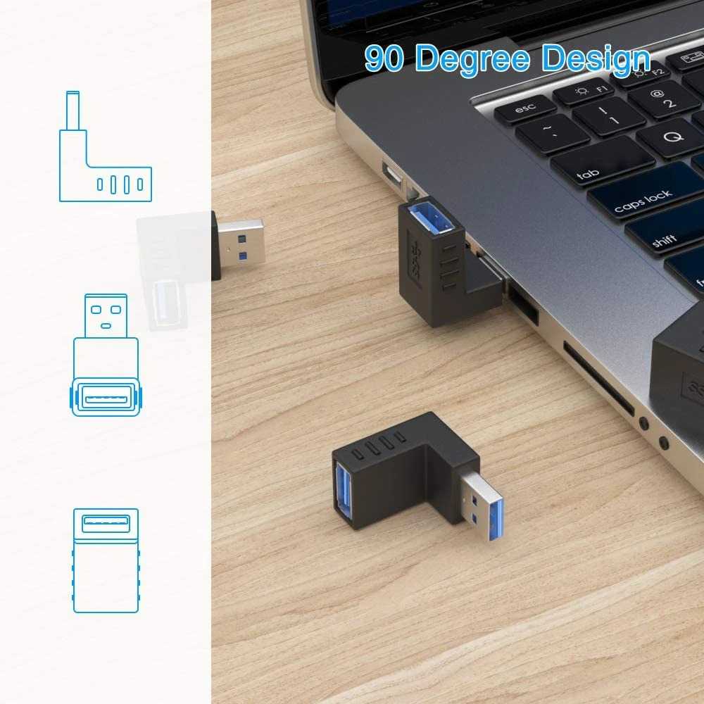 FBESTY19 L Shape USB 3.0 Type A Male to A Female Upward Converter ...