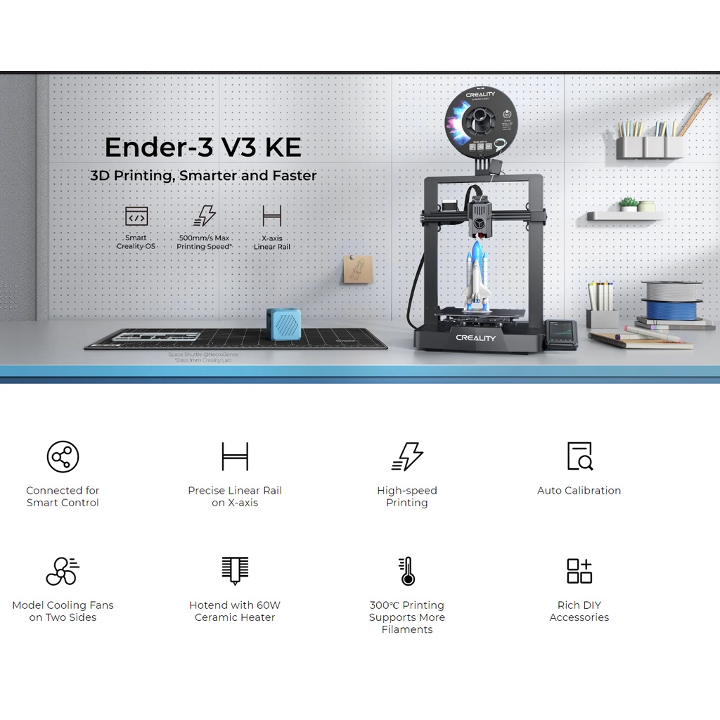 Creality 3D Printer Ender3 V3 KE Build 220x220x240mm Nozzle Temp300c ...