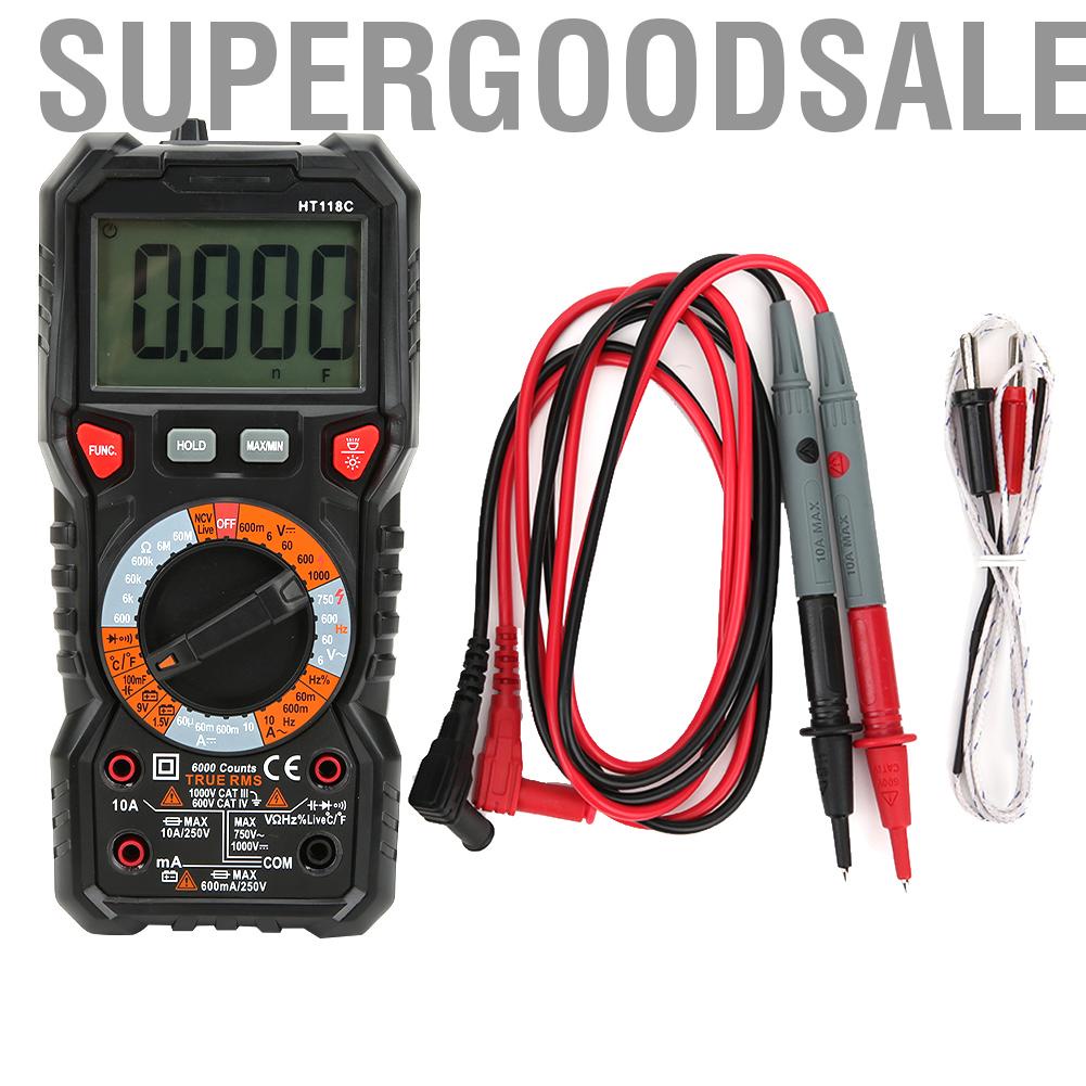 Supergoodsales Multimeter Meter 6000 Count Digital Automatic Range True ...