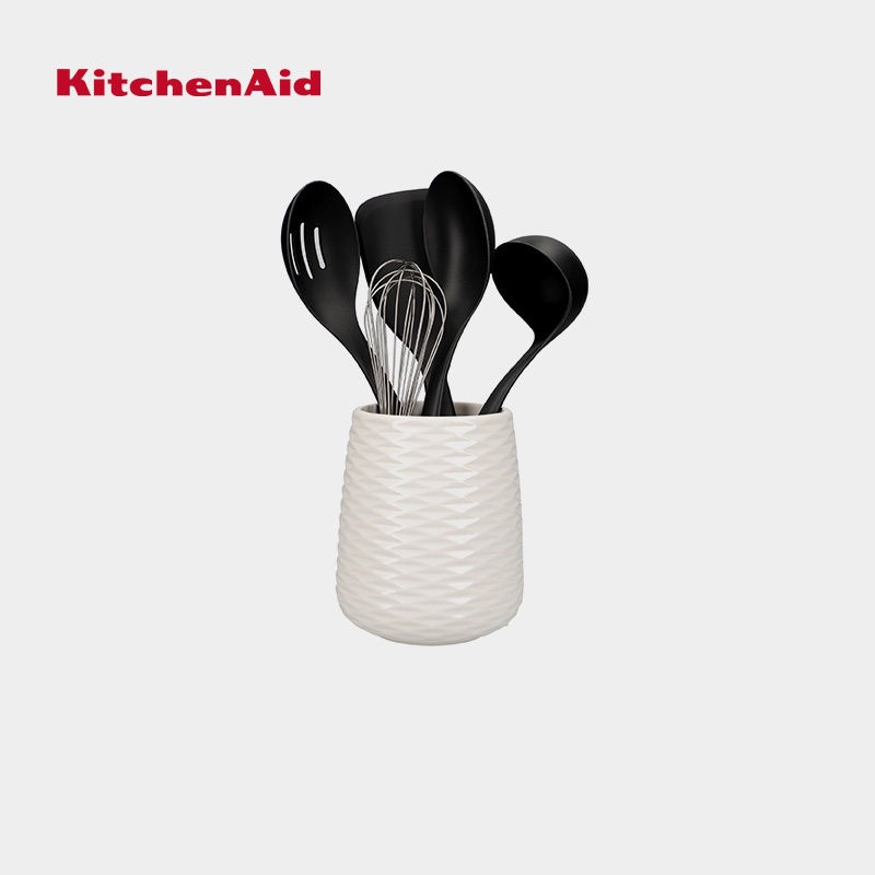 KitchenAid Nylon 6pc Utensil Set And Holder - Onyx Black ชุดอุปกรณ์ทำ ...