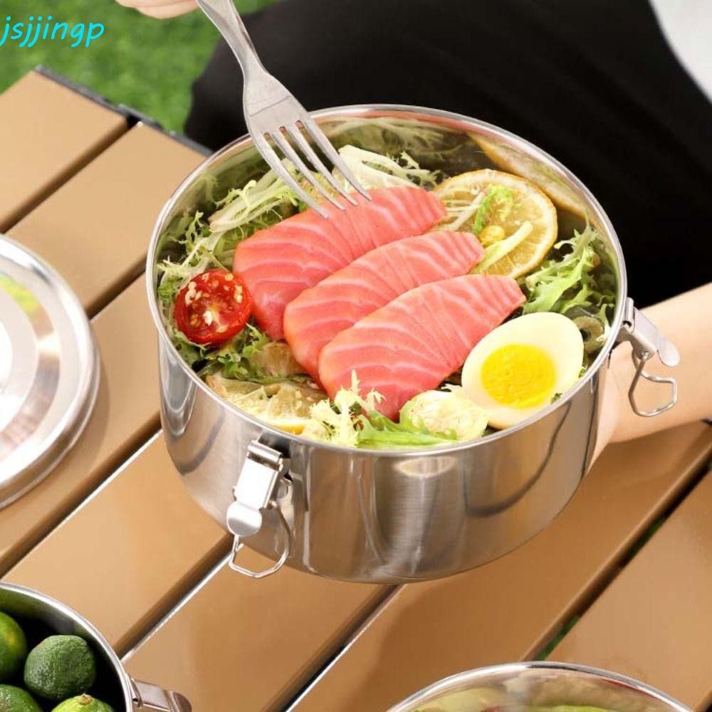 Jsjjingpกล่องอาหารกลางวันเกาหลี,รอบ304สแตนเลสกล่องเก็บของสด,ครัวเรือนที่มีหัวเข็มขัดแตกรั่วกล่อง ...