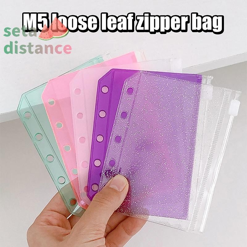 [Setad] 1pc Note Book กระเป๋าด้านในฝาครอบการ์ด Sleece INS M5 ห้าหลุมหลวม Leaf Card Holder Case ...