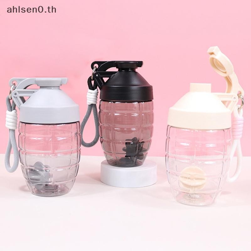 Ahlsen0 600ml ฟิตเนสกีฬาขวดน้ําแฟชั่น Shaker ถ้วยโปรตีนผงโภชนาการความจุสูง Milkshake ผสมถ้วย th ...