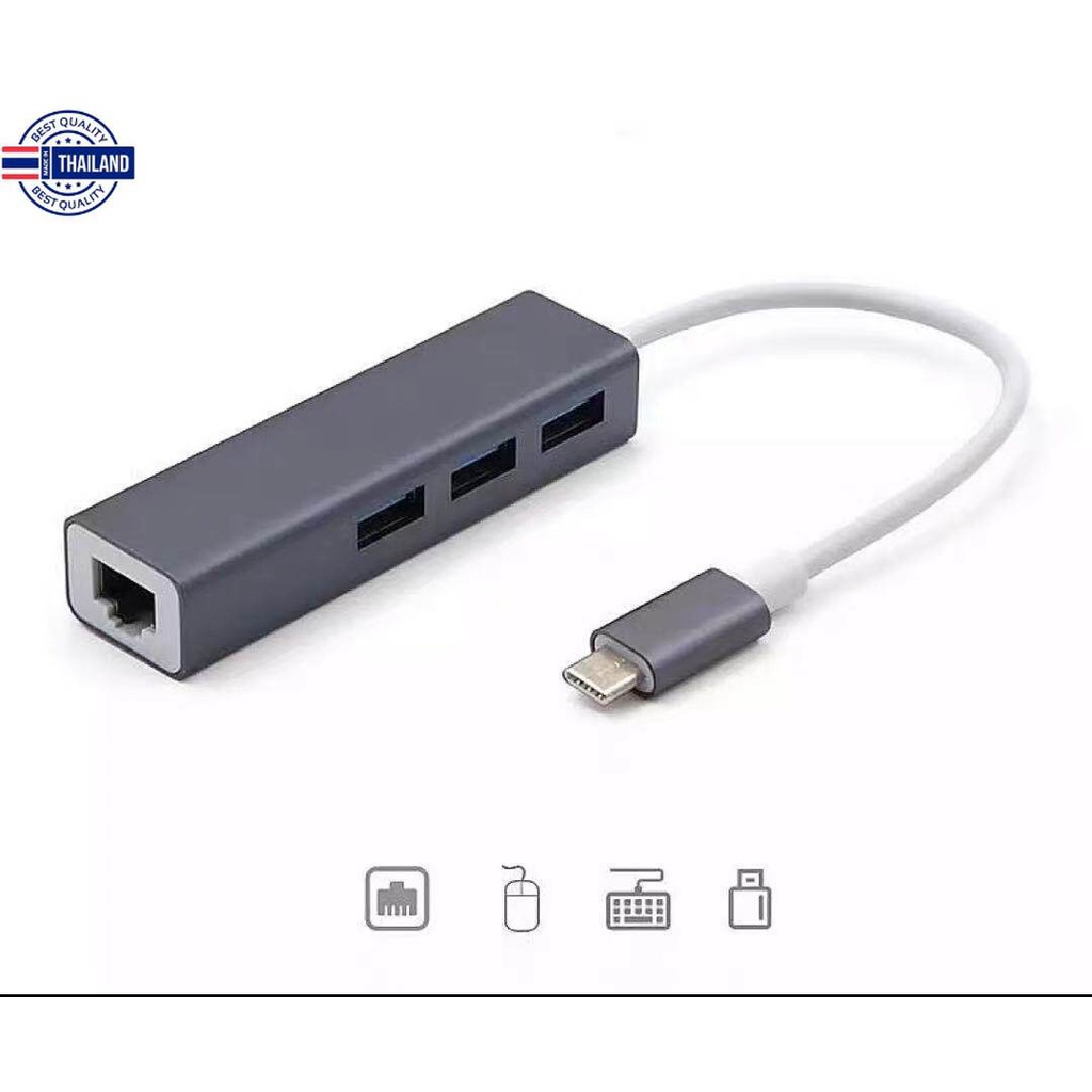 type c 3.1 to lan usb hub 3.0 Gigabit Ethernet with | Shopee Thailand