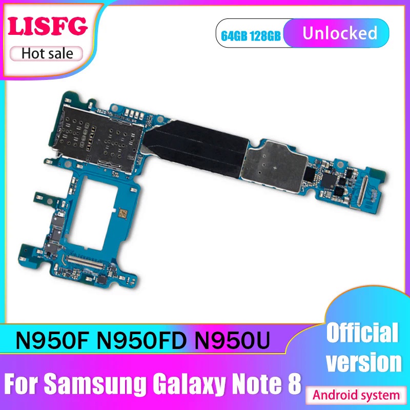 เมนบอร์ด ปลดล็อกแล้ว 100% สําหรับ Samsung Note 8 N950F N950FD N950U ...