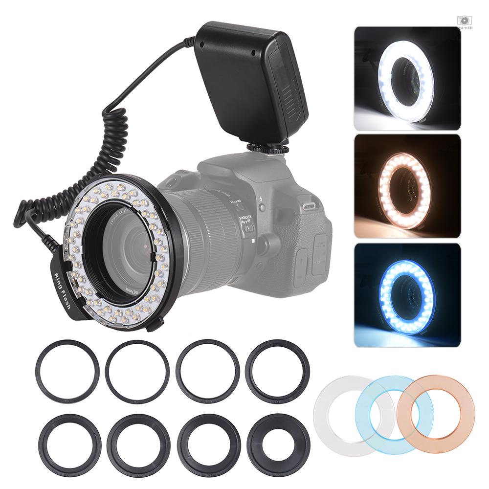 HD-130 Macro LED Ring Flash Light with 3 Flash Diffusers for Cameras ...