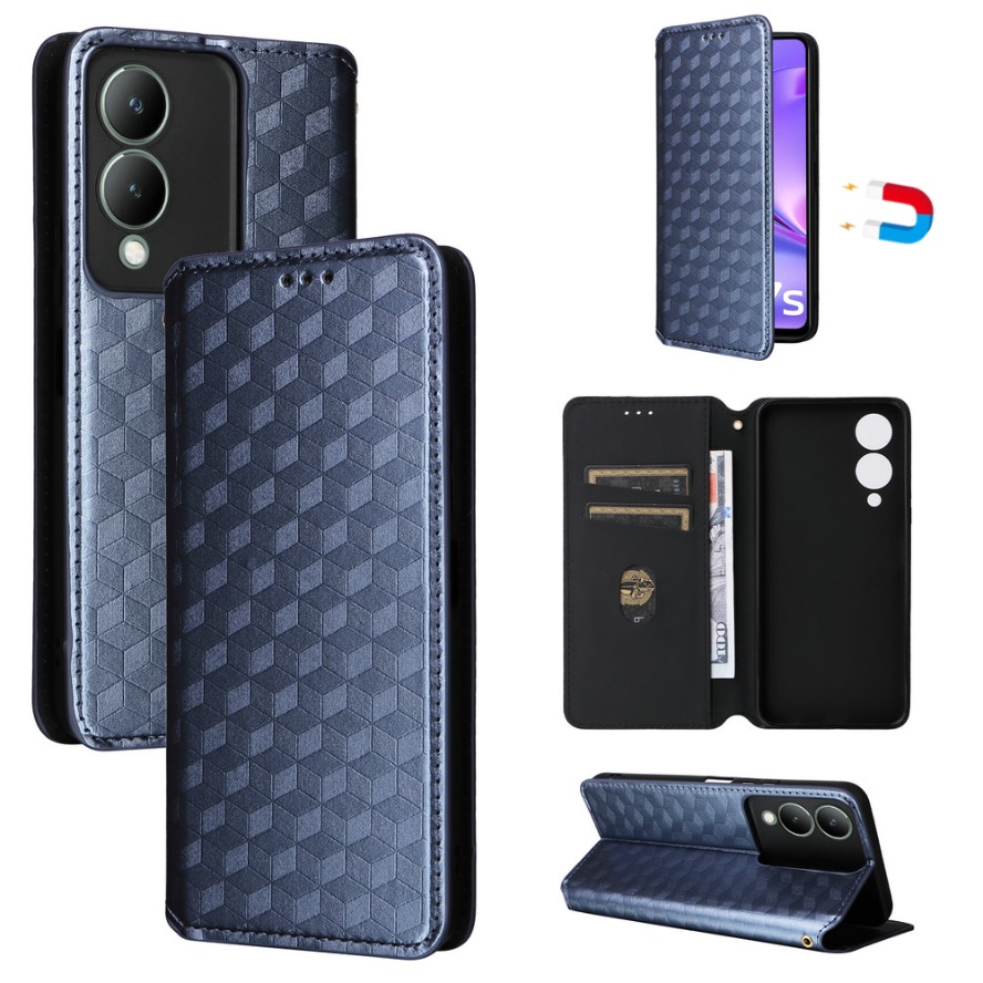 เคสโทรศัพท์มือถือหนัง ฝาพับแม่เหล็ก กันกระแทก พร้อมช่องใส่บัตร สําหรับ Vivo Y17S V29 V29e 2023 ...