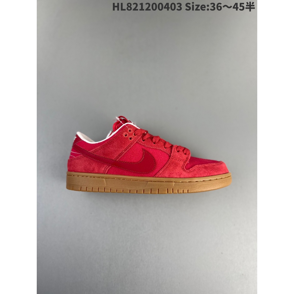Nike SB Dunk Low ผ้าใบลำลองสำหรับผู้ชายและผู้หญิงสีแดง รองเท้า Hot ...
