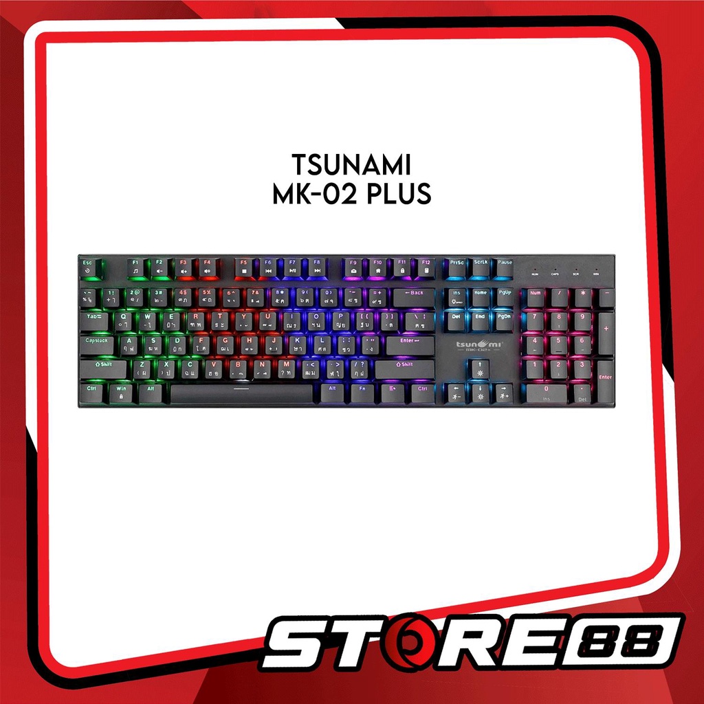 คีย์บอร์ดเกมมิ่ง Tsunami MK-02 Plus 104Keys Mechanical Gaming Keyboard ...