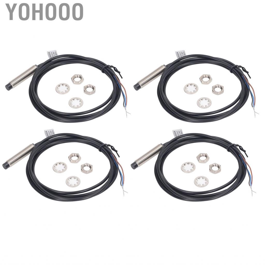 Yohooo Proximity Sensor 4 Set Inductive Switch 2mm Detecting Distance PNP DC 3 Wire NO Contact 6 ...