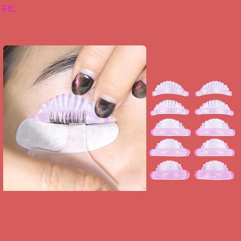 Fil 5 คู่กาวฟรีซิลิโคน Eyelash Perm Pads Sticky Lashes Rods Shield ยก ...