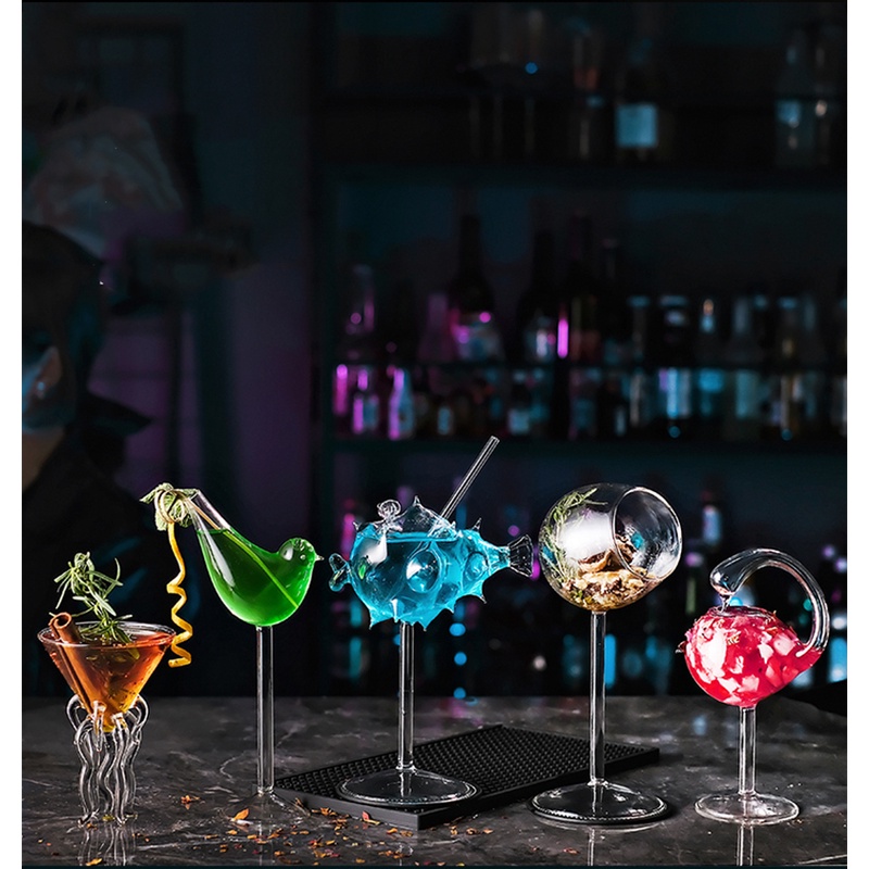 Creative Cocktail Glass - Mushroom/Swan/Heart/Octopus/Fish Design ...