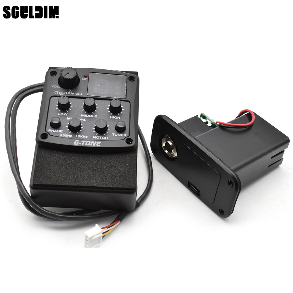 Cherub GT-4 3-Band Acoustic Guitar Preamp EQ Equalizer Pick-up Tuner ...