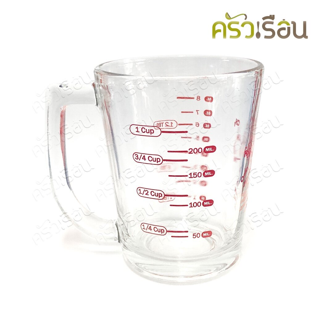 US แก้วหู พิมพ์สเกล 8 ออนซ์ / 1 ถ้วย / 250 ml. 8.25 x 10.3 ซม. MC-108 แก้วตวง ถ้วยตวง มีหู ถ้วย ...