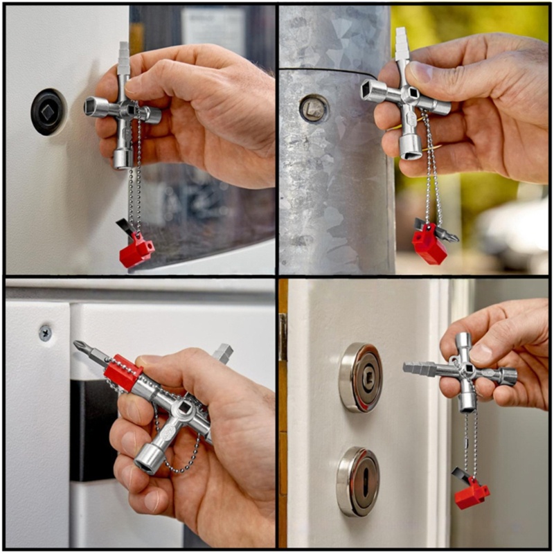 Sup 4-Way Keys Cross Triangle Square Keys ประปาเปิดประแจกุญแจเครื่องมือ ...