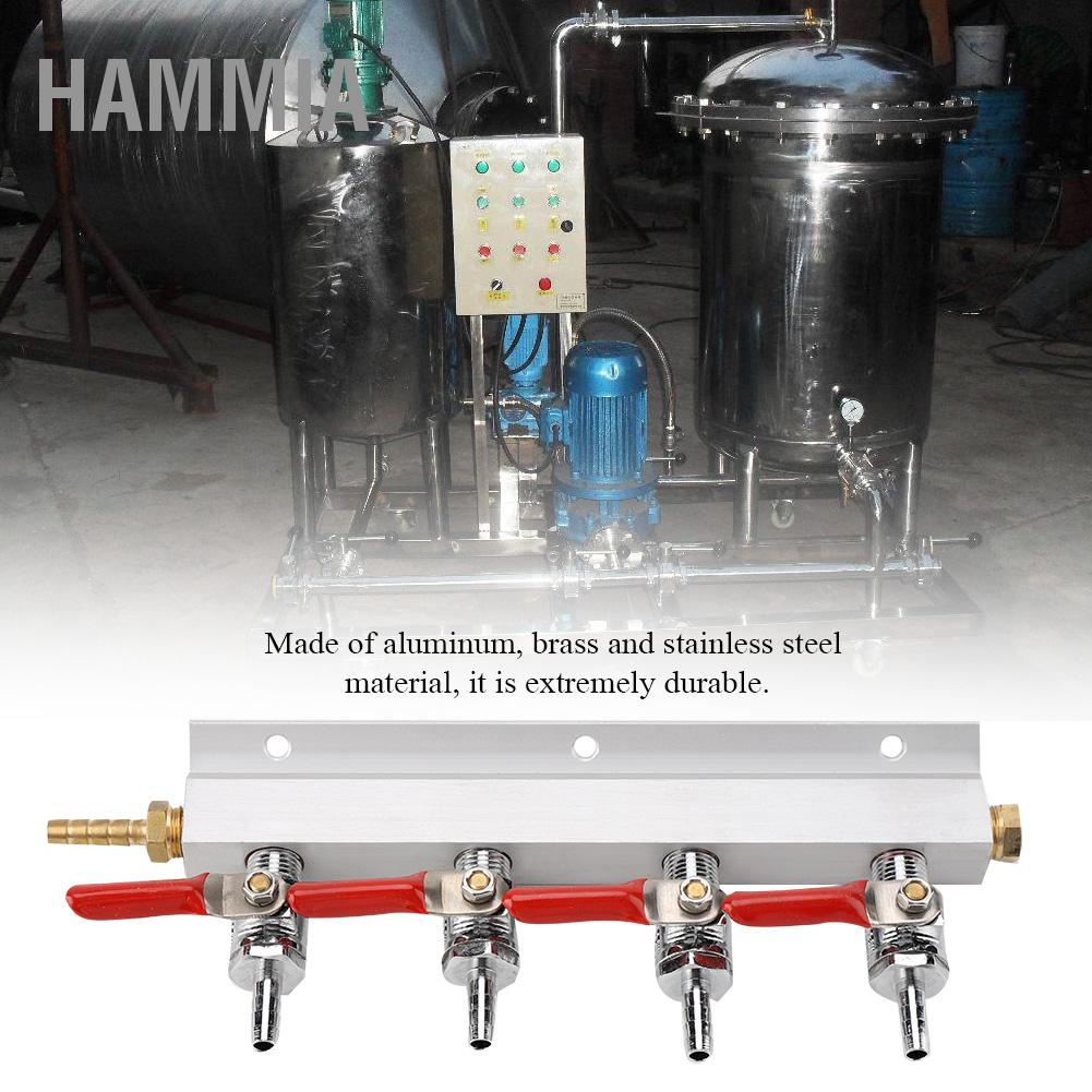 HAMMIA Muti way Home Co2 Air Gas Manifold Distribution Splitter เบียร์ ...