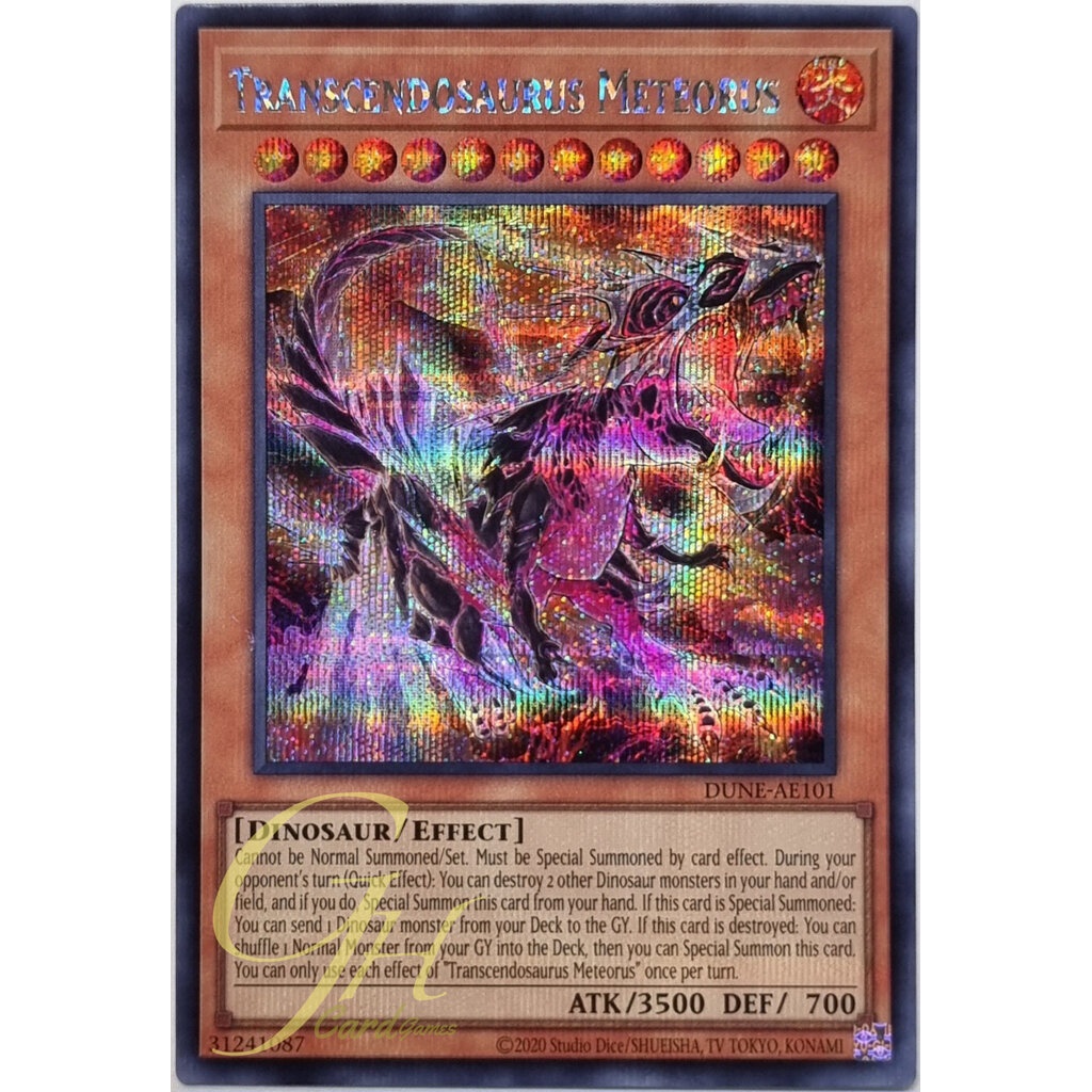 Yugioh [DUNE-AE101] Transcendosaurus Meteorus (Secret Rare) | Shopee ...