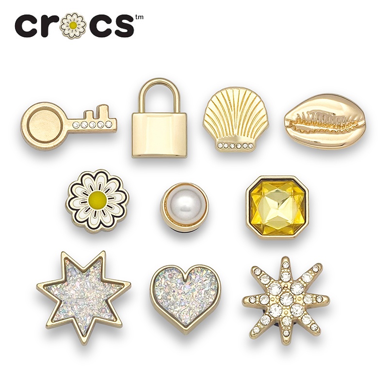 jibbitz crocs Metal Gold Series jibbitz crocs เกาหลี crocs jibbitz ...