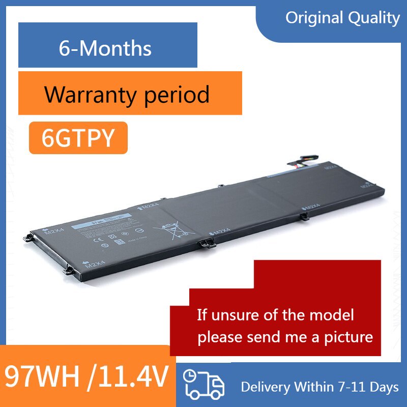 6GTPY H5H20 laptop แบตเตอรี่ For DELL XPS 15 9570 9560 7590 For DELL ...
