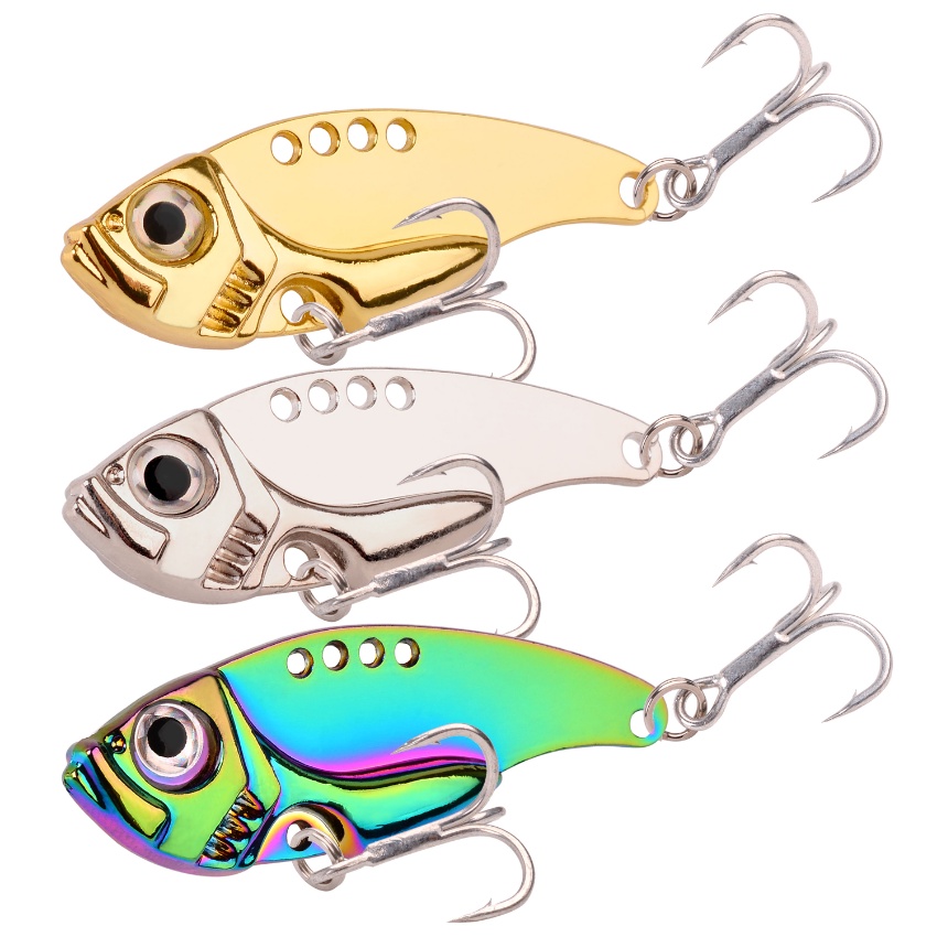 3Pcs 3D Metal Cicada Vib Fishing Lures 3g 7g 10g 15g 20g Vibrations Spoon Lure Hard Bait Bass ...