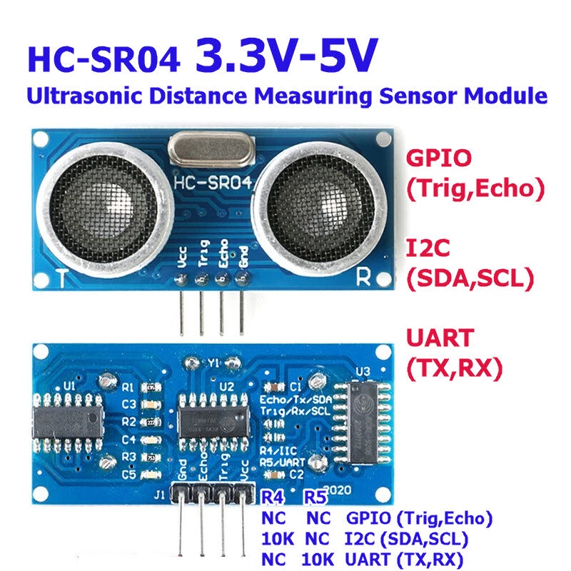 HC-SR04 3.3V-5V Ultrasonic Distance Measuring Sensor Module (Trig-Echo ...