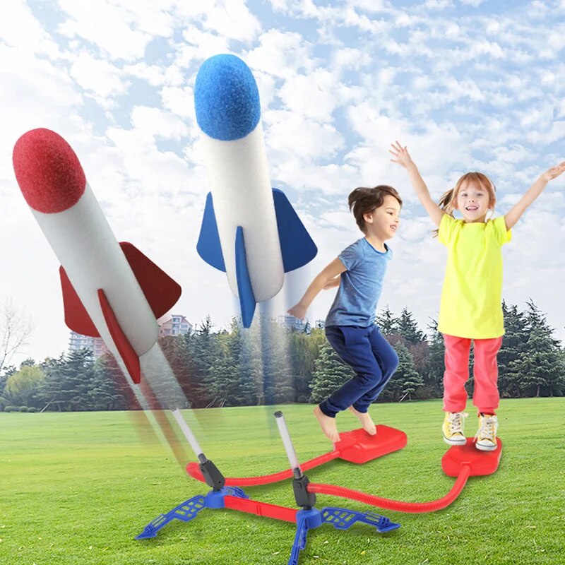 Kids Air Stomp Rocket Foot Pump Launcher Toys Jump Stomp Sport Games ...