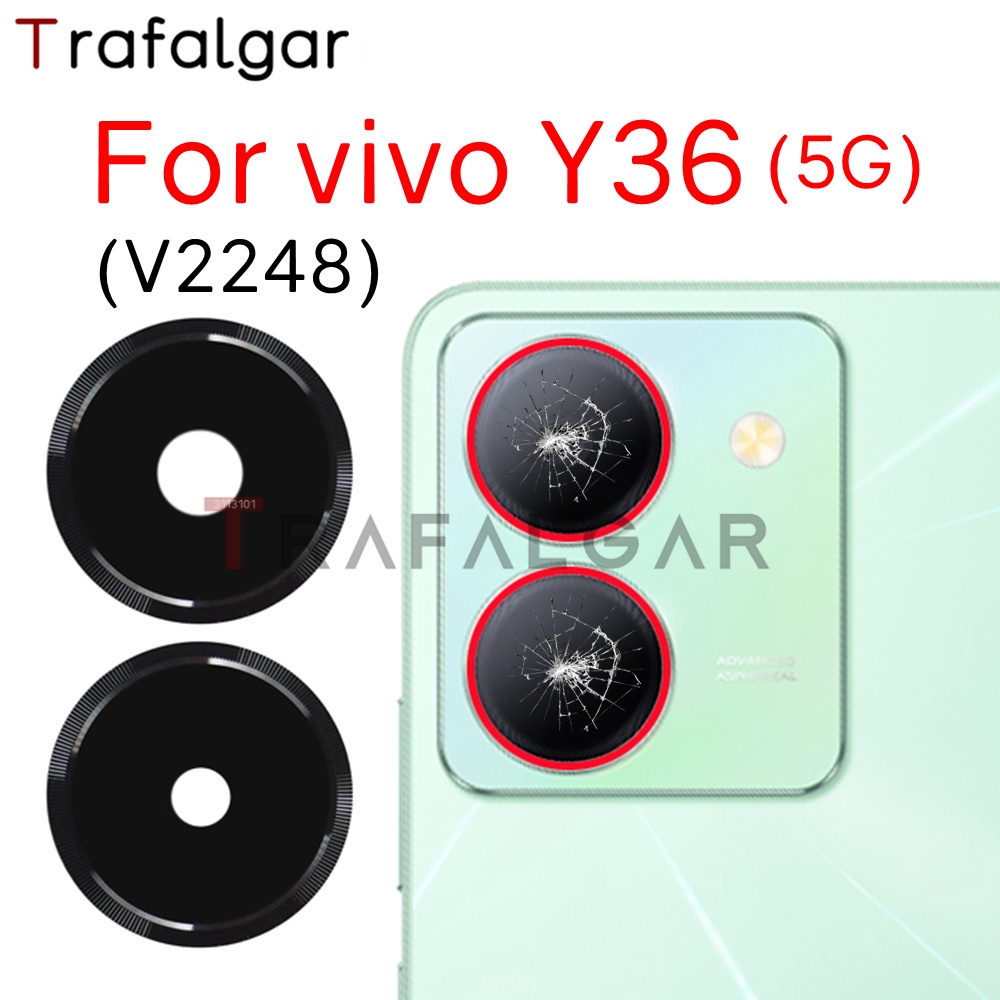 เลนส์กระจกกล้องด้านหลัง แบบเปลี่ยน พร้อมสติกเกอร์กาว สําหรับ vivo Y36 ...