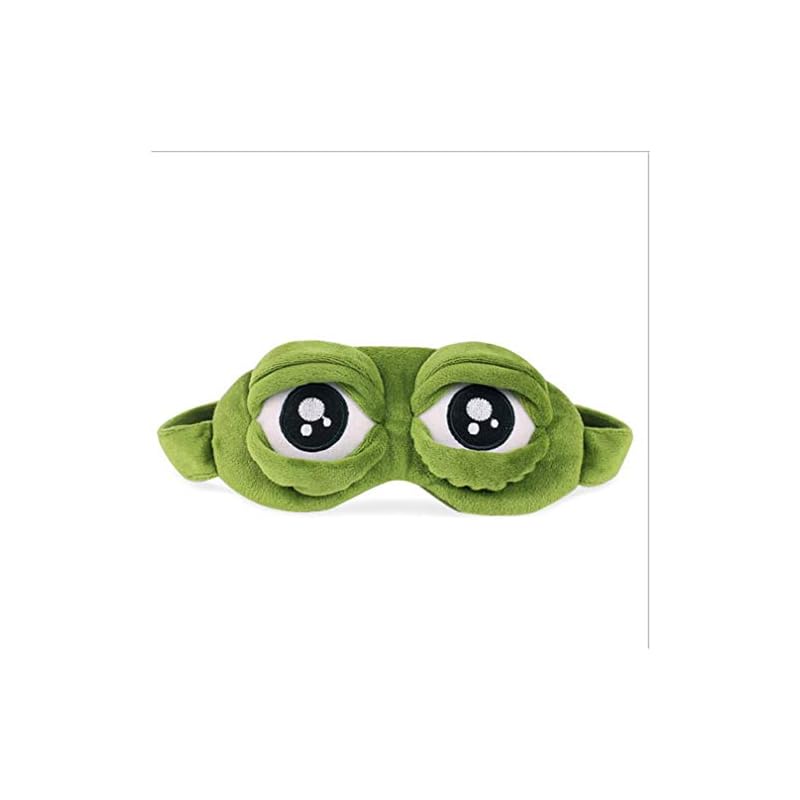 Funny Frog Pepe Sad Frog 3D Eye Mask Cover Cartoon Plush Sleeping Mask ...