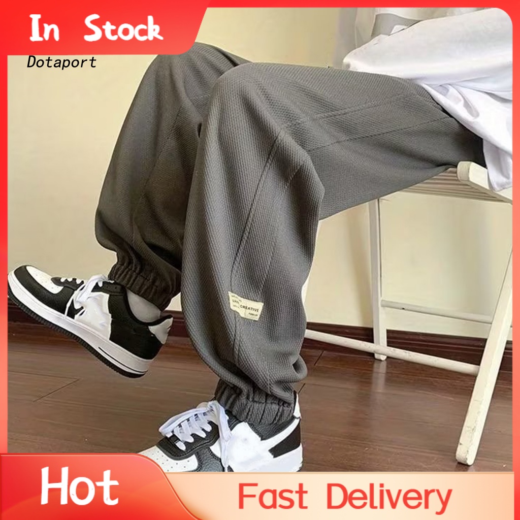 Kddt- กางเกงวิ่งจ๊อกกิ้ง เนื้อวาฟเฟิล | Shopee Thailand