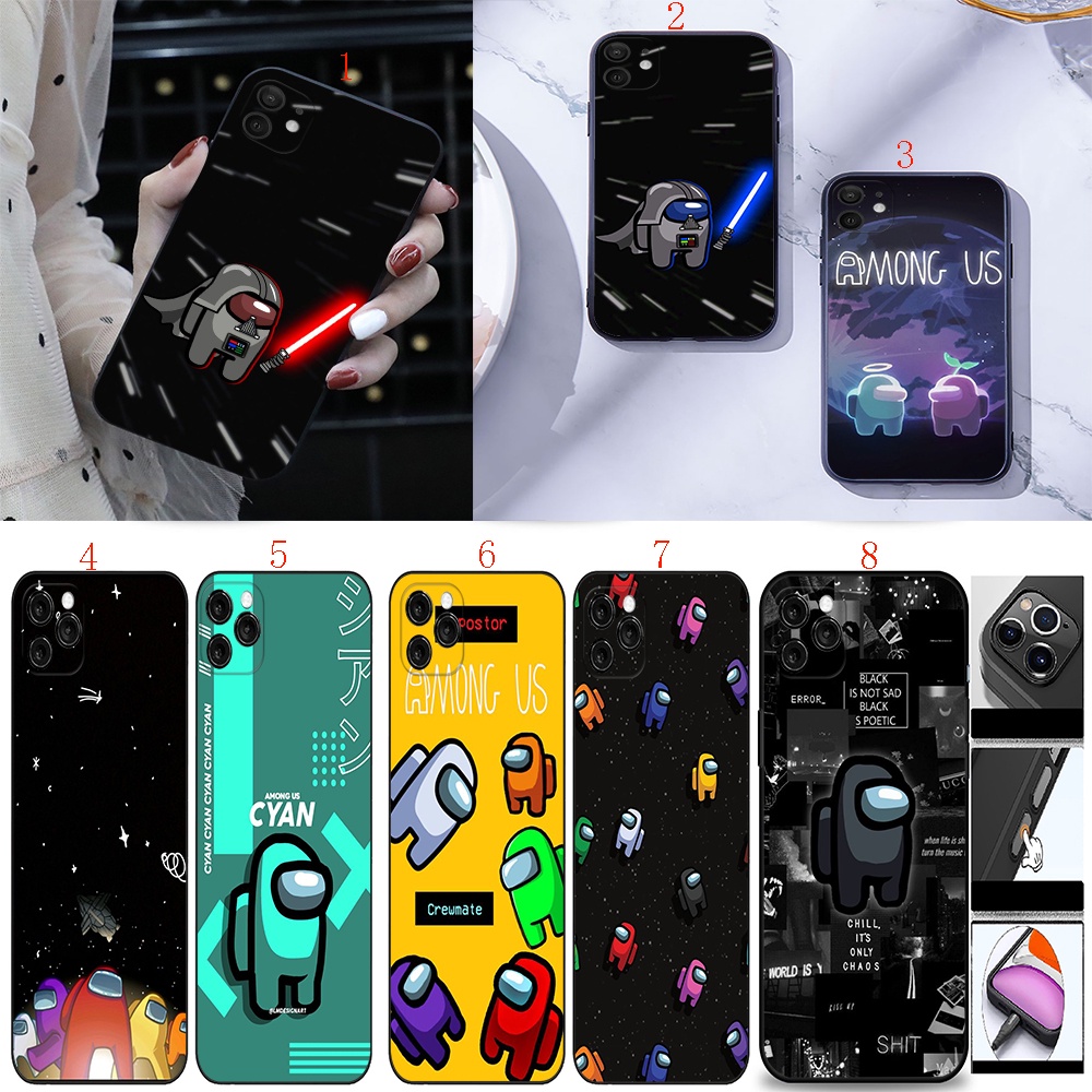 เคสโทรศัพท์มือถือแบบนิ่ม ลาย Among us สีดํา สําหรับ iPhone 15 15 Pro ...