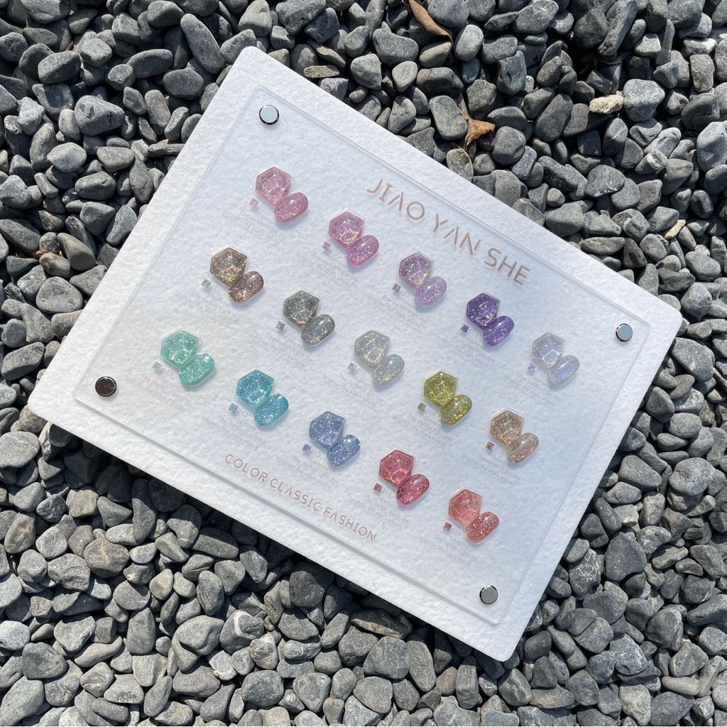 ๋JYS 15 สี 12ml. สีเจล แฟลช กลิตเตอร์ พร้อมชาร์ตสี ออโรร่า | Shopee Thailand