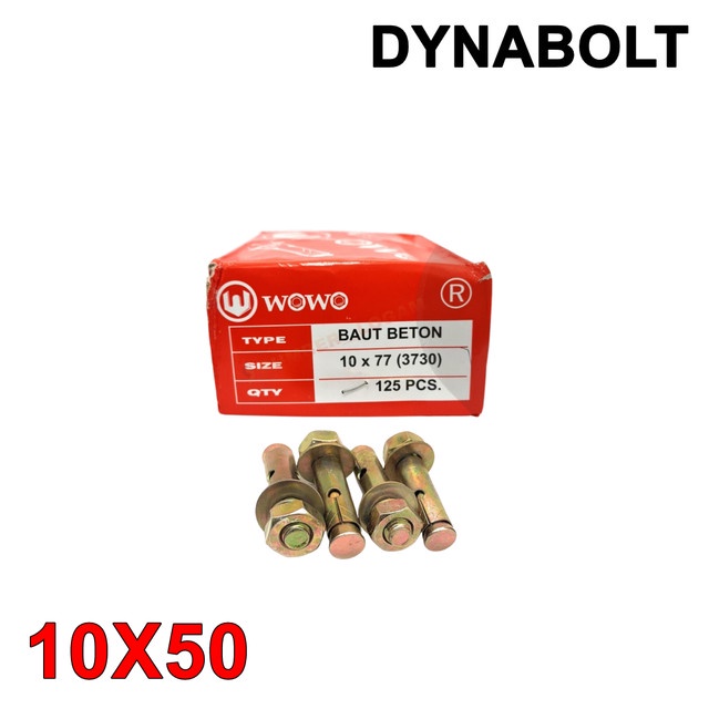 Dynabolt 10x50 WOWO Dyna Bolt สลักเกลียวคอนกรีต Dinabol M10X50 | Shopee ...