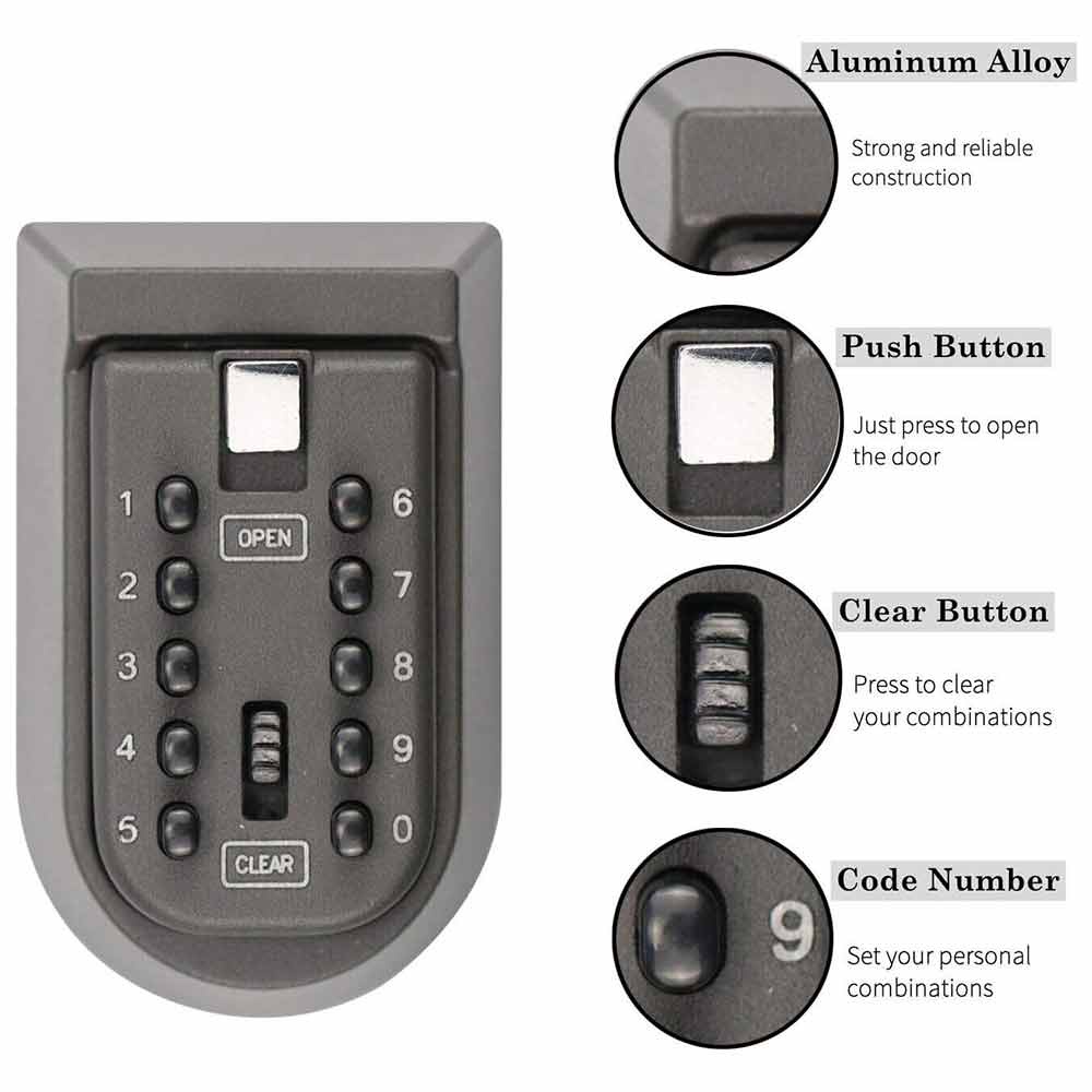 Wall mounted button, password, key storage box, 10er combination lock ...