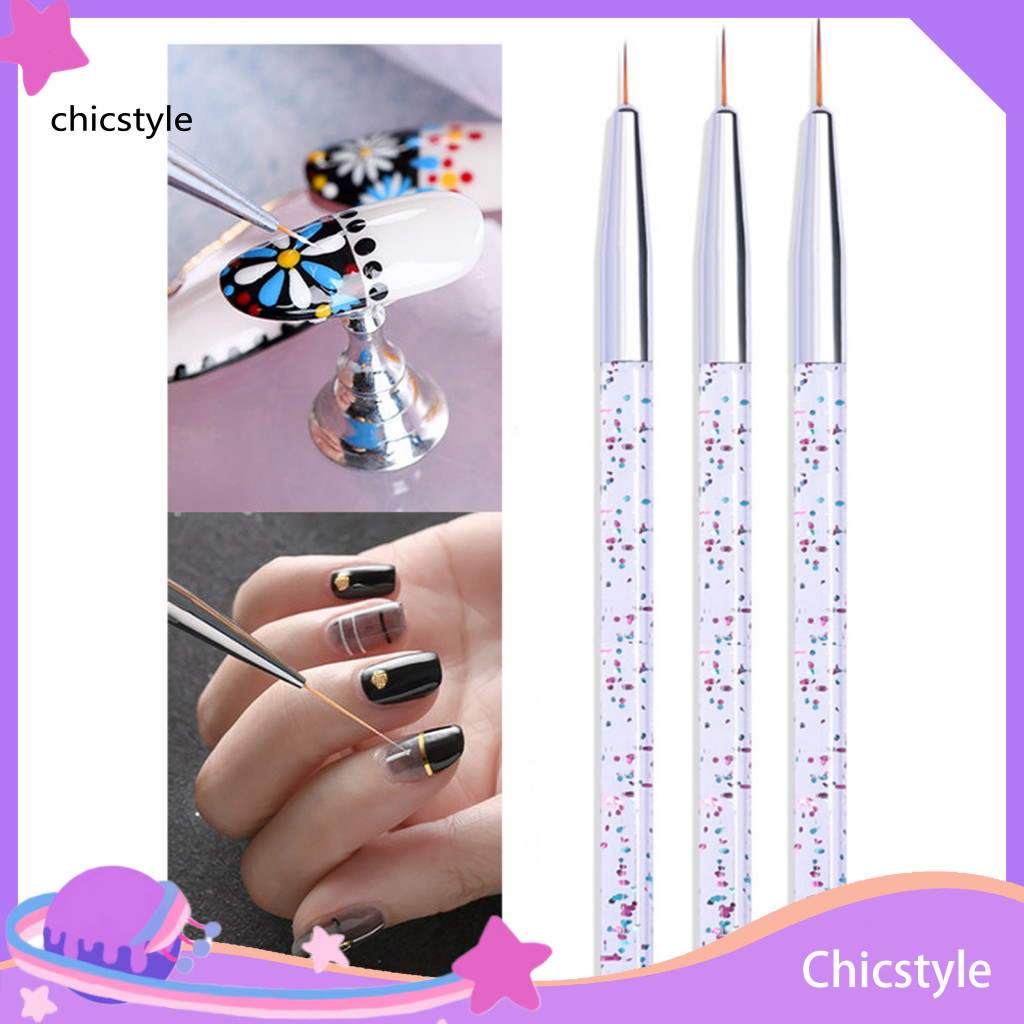 Chicstyle 3 ชิ้น/เซ็ตสะดวกเล็บ Liner ปากกาสําหรับใช้ภายในบ้านดอกไม้ ...