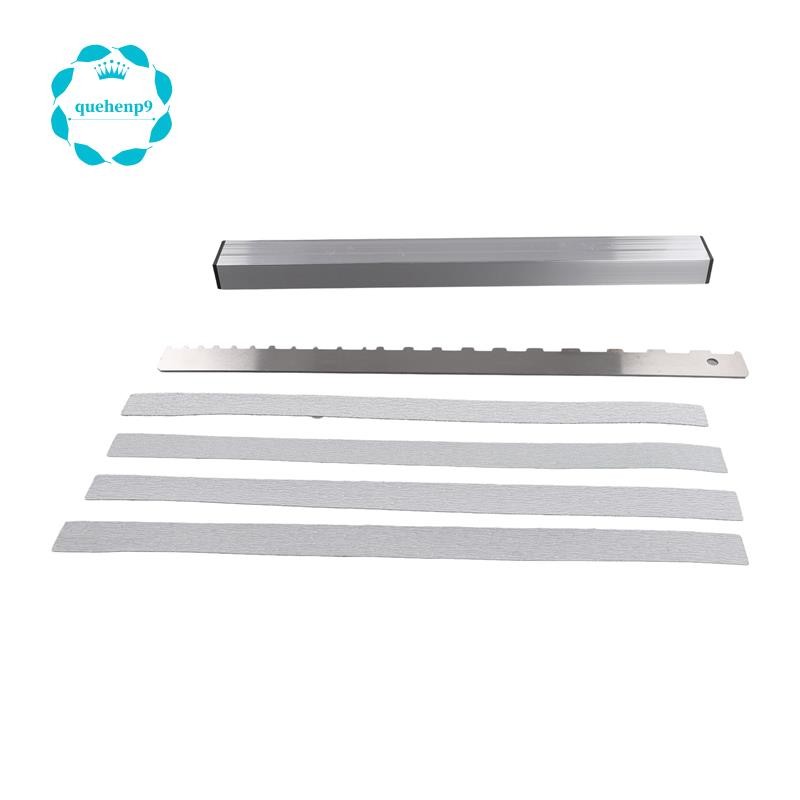 [quehenp9]กีตาร์คอ Fret Beam Leveling Bar Luthier เครื่องมือพร้อมกระดาษทรายและกีตาร์คอหยักไม้