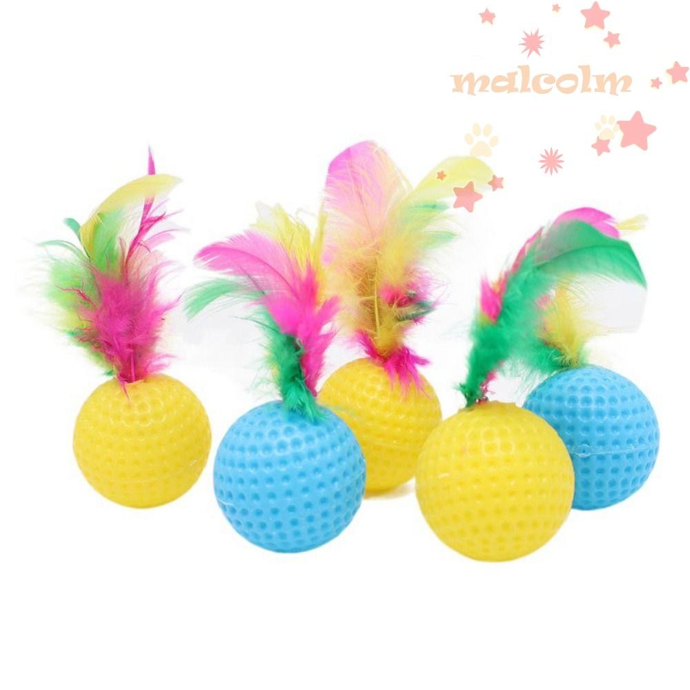 Malcolm Feather Golf Ball Cat Teaser Ball,แมวพลาสติกSelf Hiของเล่นสัตว์ ...
