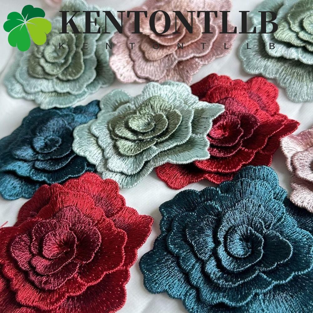 Kentontllb 3PCS 3D ดอกไม้ปัก Appliques,ประณีต DIY หัตถกรรมเสื้อผ้า Appliques,ชุดราตรีทําด้วยมือ ...