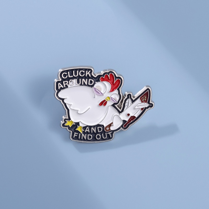 ตลก Angry Chicken Enamel Pinsเข็มกลัดCluckรอบและค้นหาข้อความเข็มกลัด ...