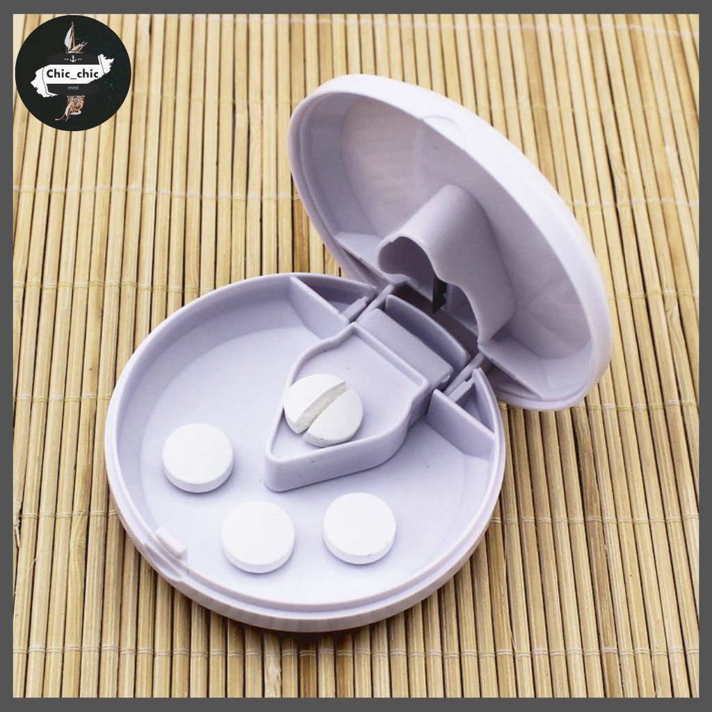 ตลับยาพร้อมที่ตัดยาแบบกลม คละสี #E-0023 | Shopee Thailand