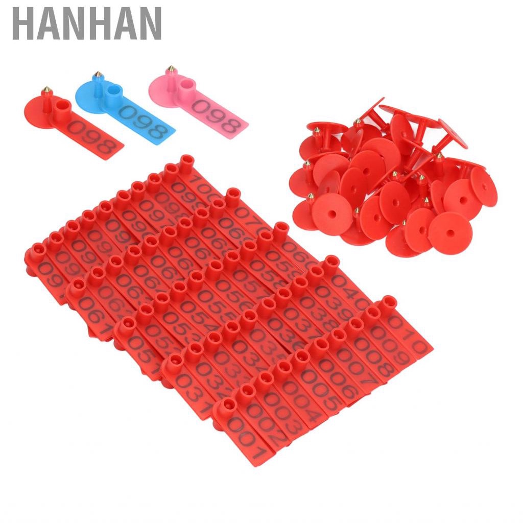Hanhan Word Ear Tags 100 Sets Numbered Cattle Accurate Livestock ...