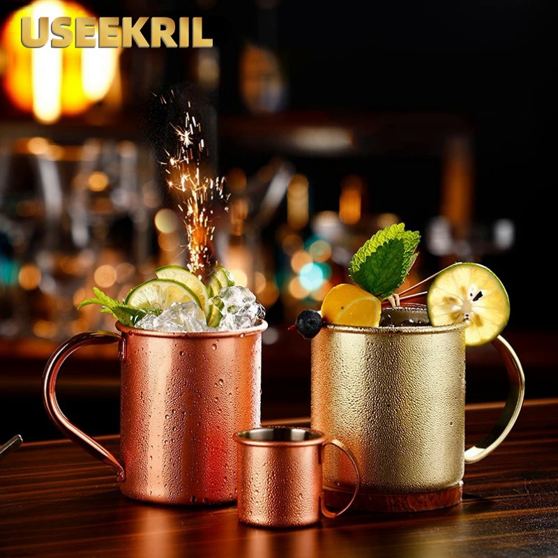 Copper-Plated Stainless Steel Moscow Mule Mug Solid Smooth without ...