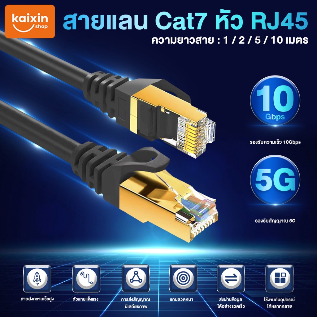 สายแลน CAT7 สาย LAN แลน สายLAN CAT 7 รองรับ10Gbps รองรับความถี่ 600MHz ...