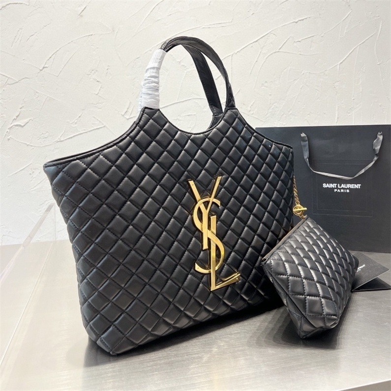[จัดส่งที่รวดเร็ว]Ysl Gaby Quilted Pattern Shopping Bag Large Womens ...