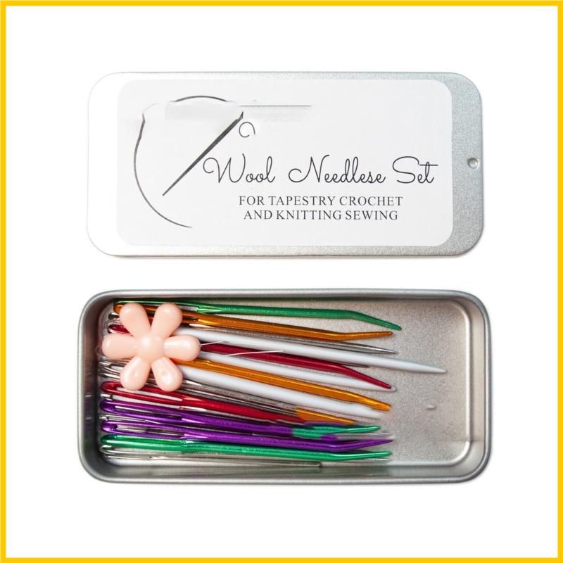 Runun ชุดเข็มถักนิตติ้ง สเตนเลส ตาใหญ่ เข็มเย็บผ้าขนสัตว์ และด้ายไนล่อน ...