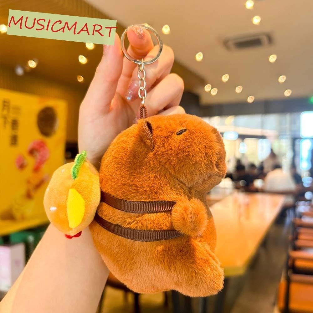 Musicmart จี้สัตว์ตุ๊กตา, แฮมเบอร์เกอร์ตลก Capybara Key แหวน, Creative French Fries Toast นุ่ม ...